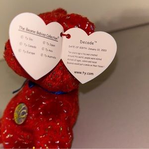 Ty | Toys | Ty Vintage Beanie Babies Year Anniversary Red Decade Nwt ...